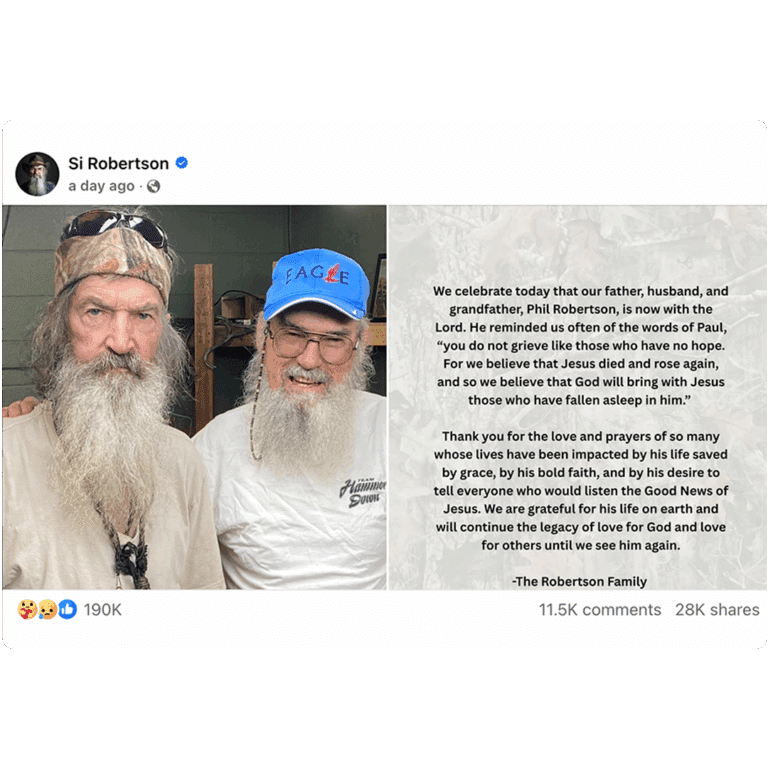 Si Robertson Is Mourning the Loss of His Brother Phil and It Hurts Just ...