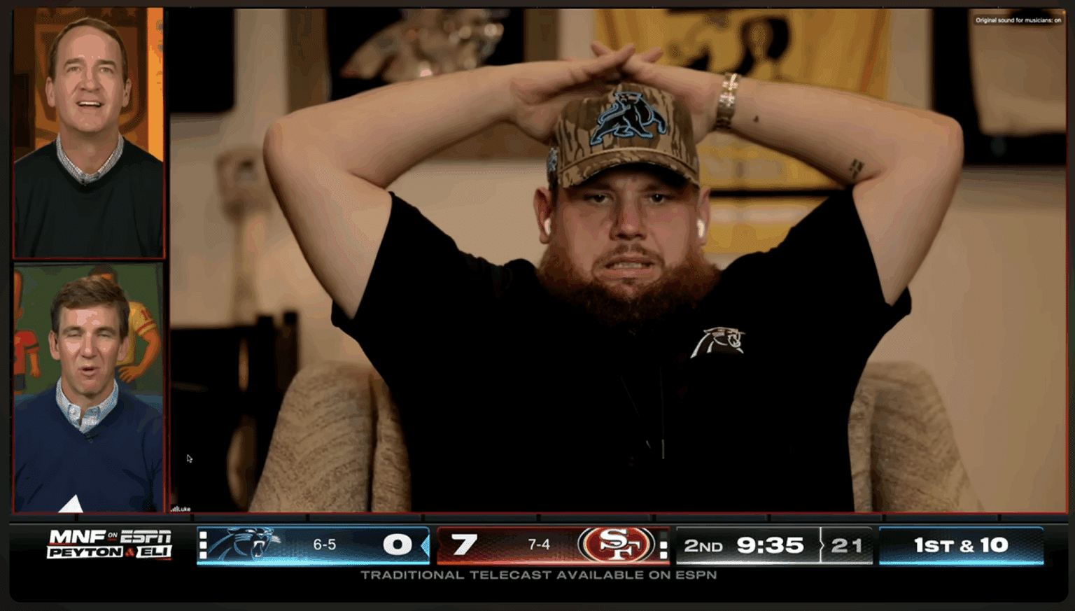 Luke Combs Told Peyton Manning "You Made Me Cry" and "You Crushed a Kid's Hopes and Dreams"